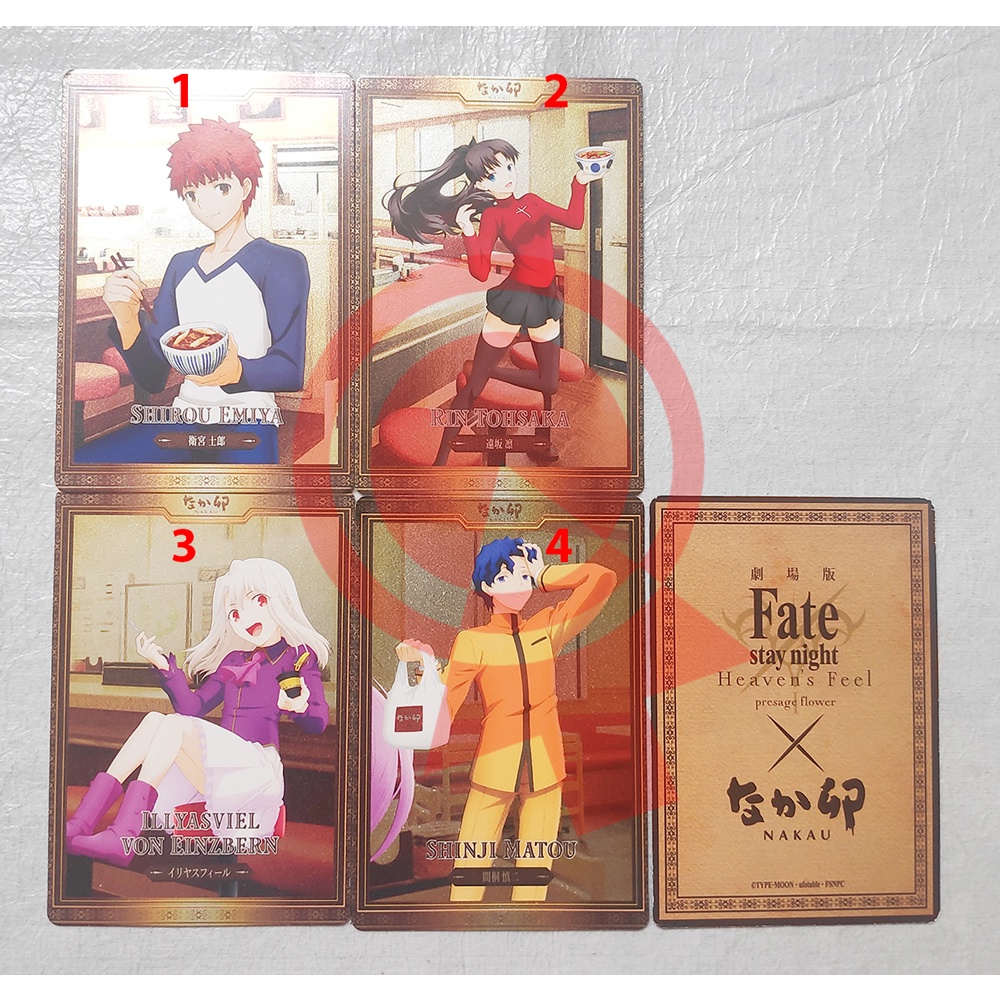 Fate Stay Night Heaven's Feel FSN X Nakau Card FGO Emiya Shirou Rin ...