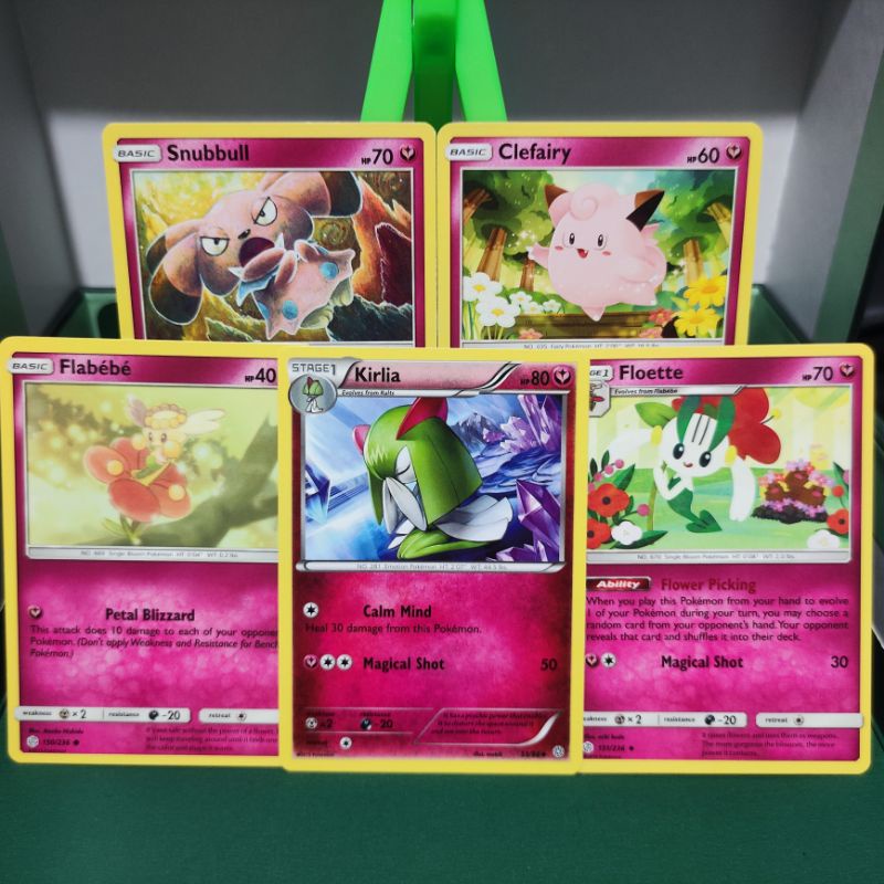 Pokemon TCG - C/UC - Extinct/Fairy-type lot - Kirlia / Flabebe / Floette / Clefairy / Snubbull ...