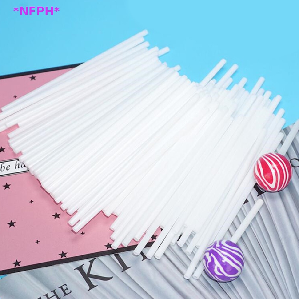 CKFR 100 Plastic Lollipop Sticks Food Grade White Tube Candy Baking ...