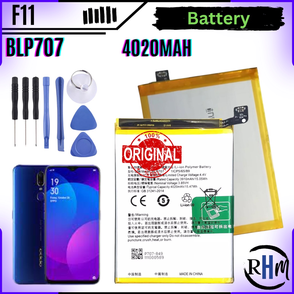 F11, A9X Battery, Model: BLP707,(4020mAh)Original High Quality Li-ion ...