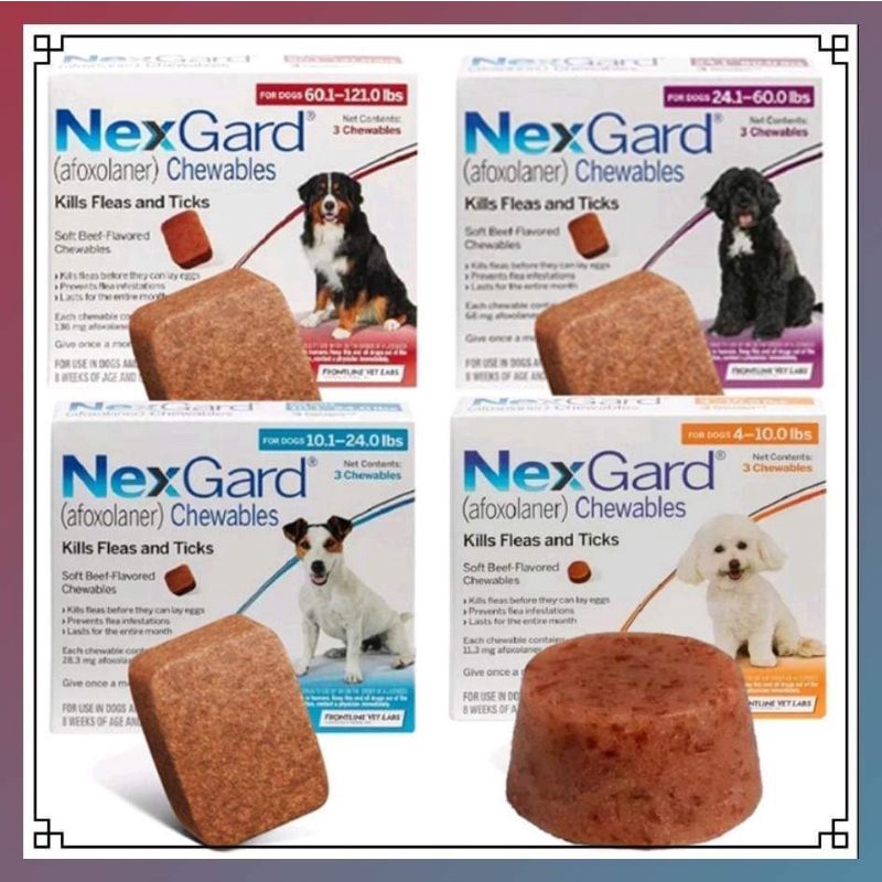NexGard For Dogs Anti Tick & Flea Chewable Tablet With Sticker(Sold Per ...