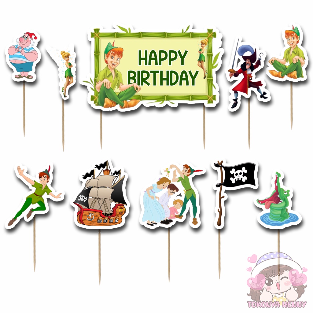 DISNEY PETER PAN motif Birthday Cake Decoration Cake Topper | Shopee ...