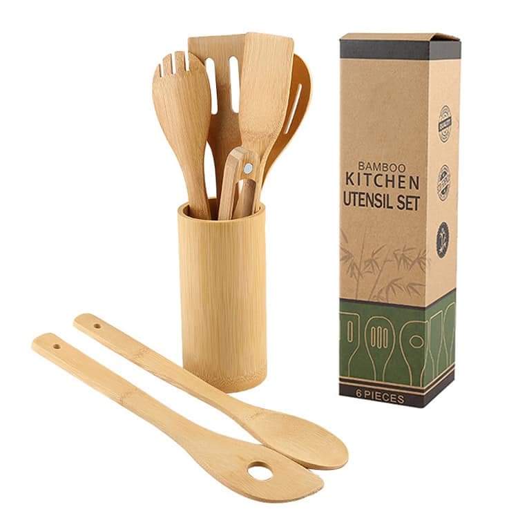 8 in 1 Eco Friendly-Bamboo Kitchen Utensil Set Tool Kitchenware (Bamboo ...