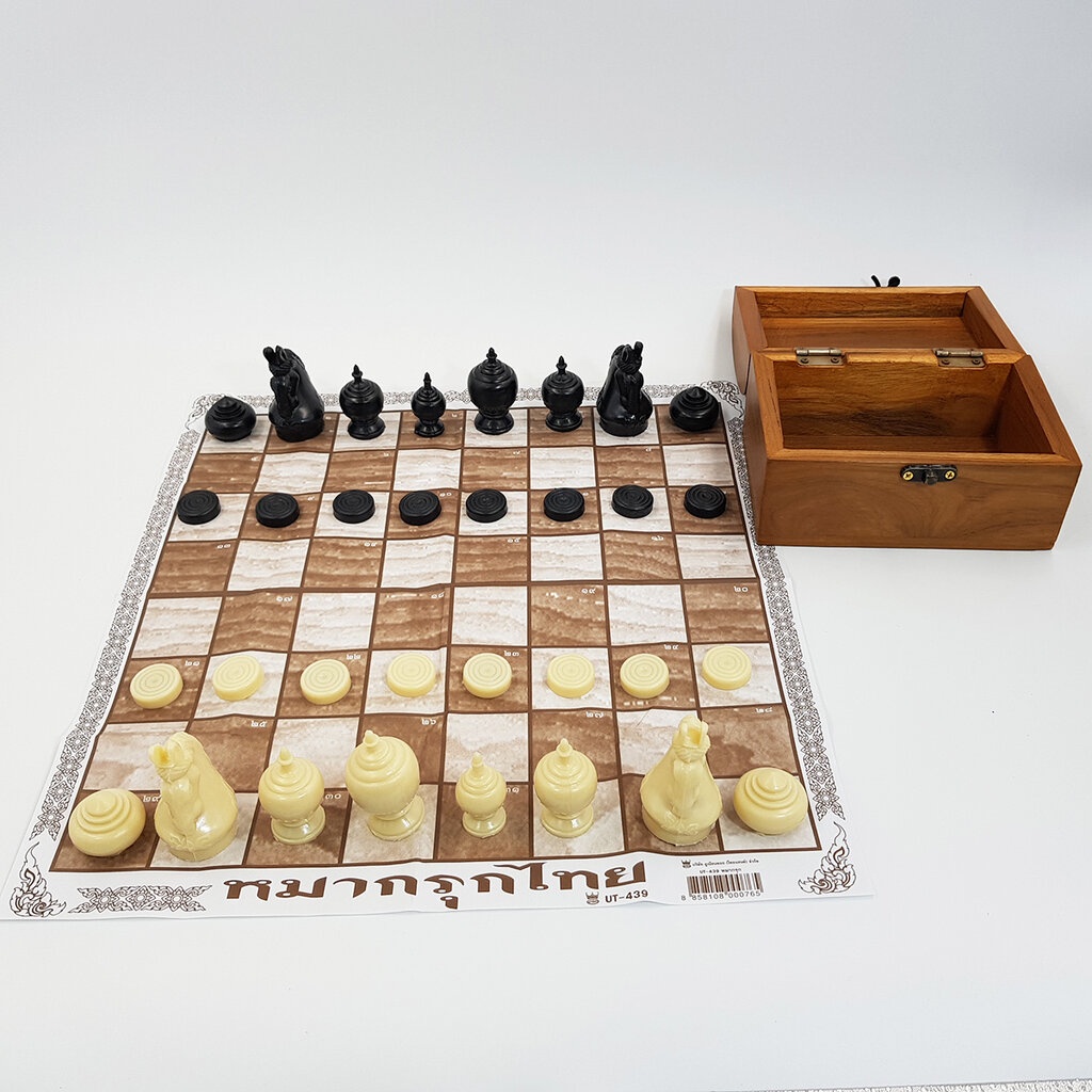 Normal Size Plastic Thai Chess Set Paper Board With Wooden Box | Shopee ...