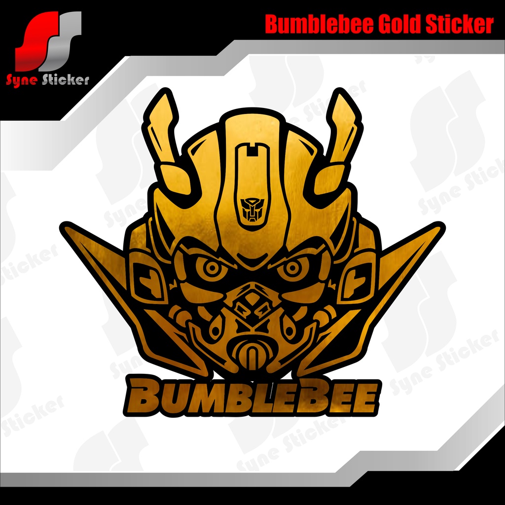Bumblebee Gold Silver Chrome Motorcyle Tumbler Aquaflask Laptop Decals ...