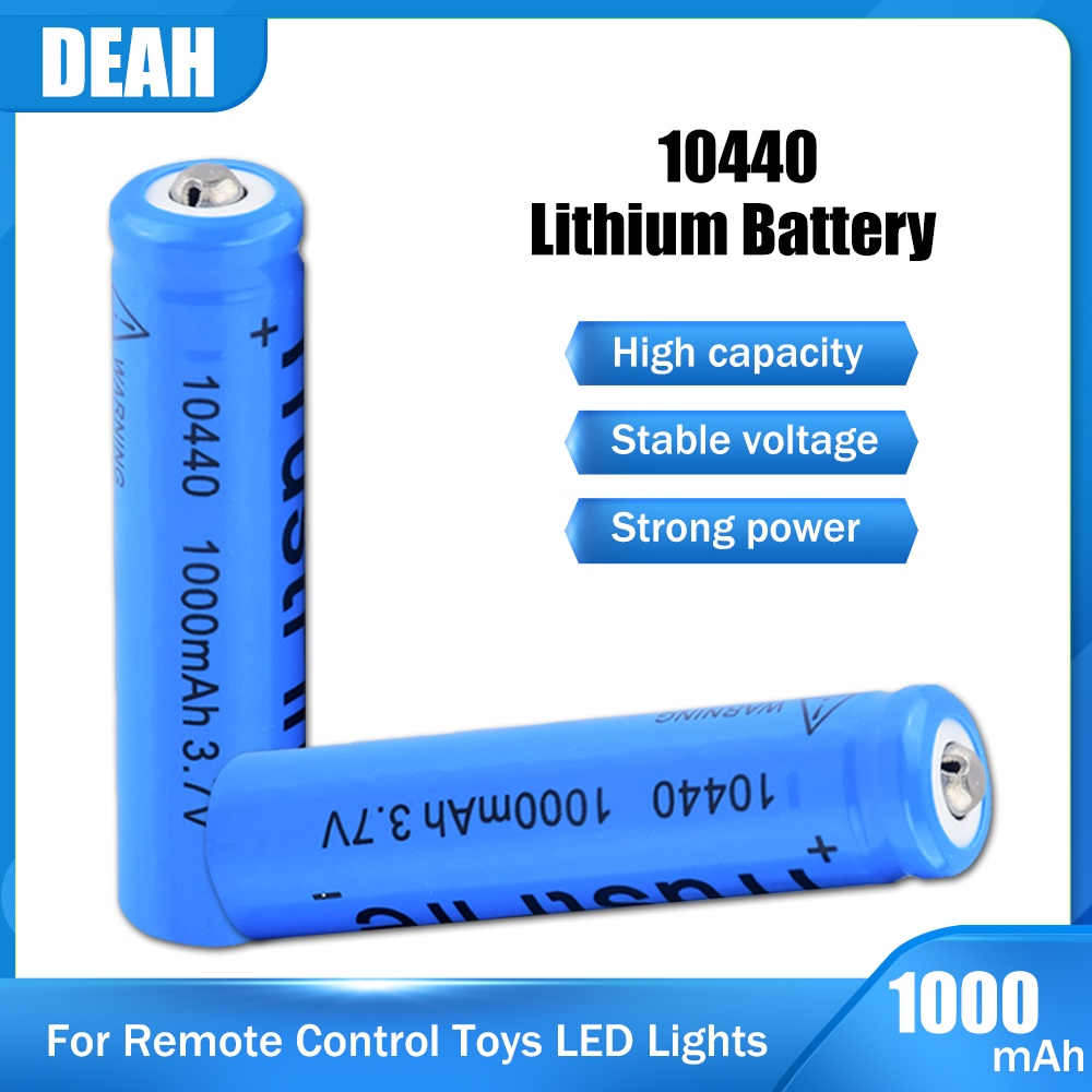 3.7V 1000mAh ICR10440 10440 3A AAA Li-ion Lithium Rechargeable Battery ...