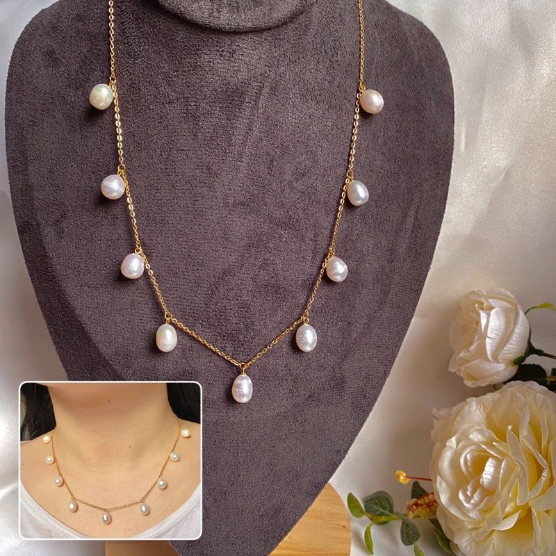 Palawan fresh water pearl necklace drop | Shopee Philippines
