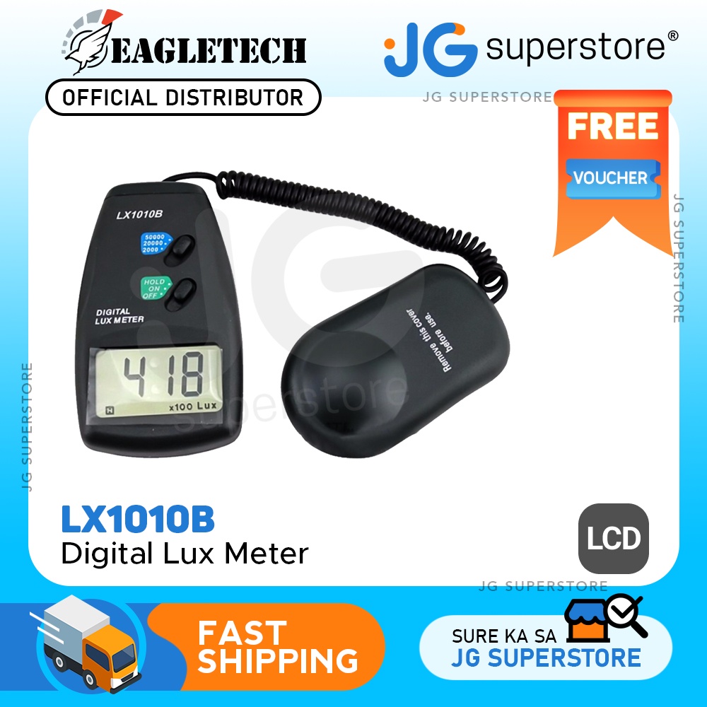 Eagletech LX1010B Digital 50,000 Lux Meter Photometer Light meter ...