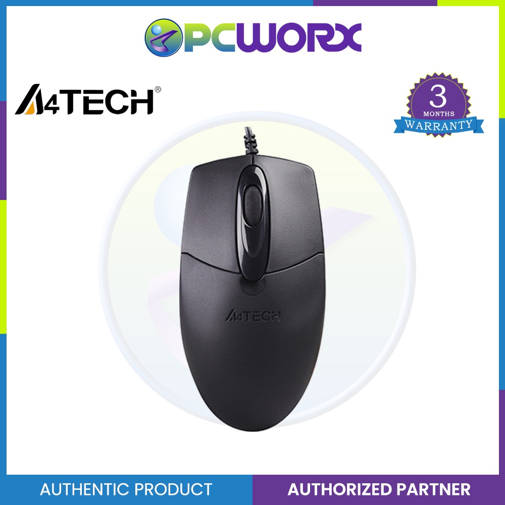 A4Tech Op-720 1200 Dpi Symmetric Dust-Resistant Wheel Plug & Play USB ...