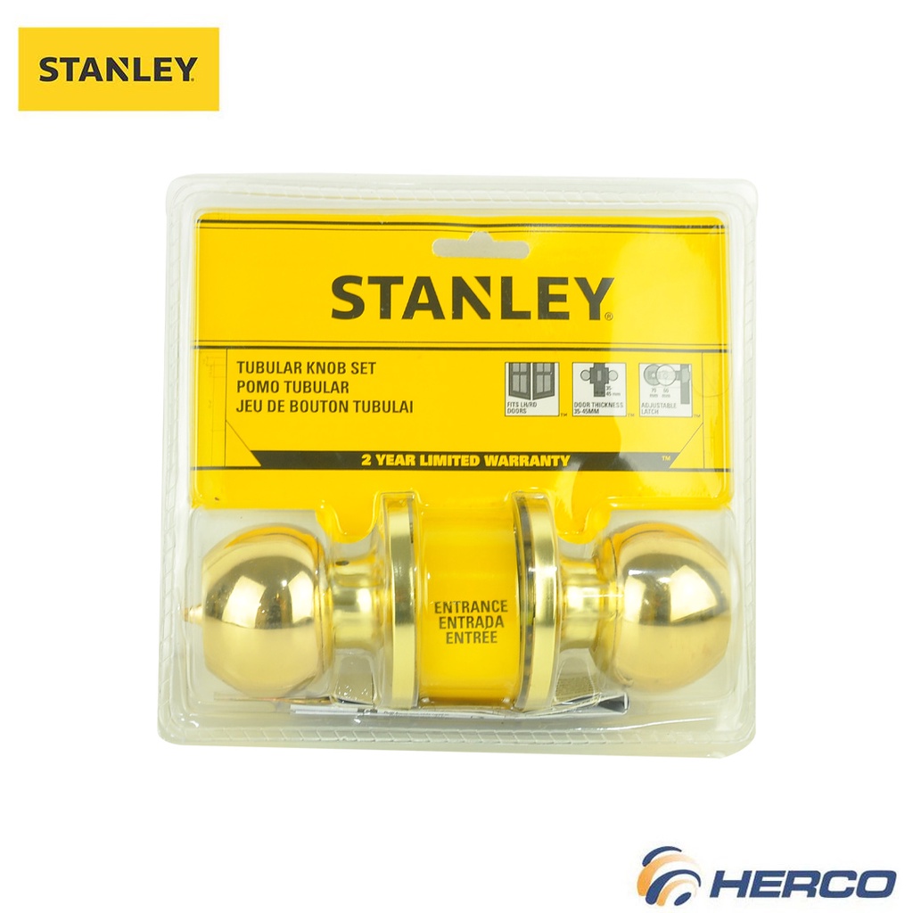 Stanley BTKE3 ENT Lockset PB Tubular Knob Set | Shopee Philippines