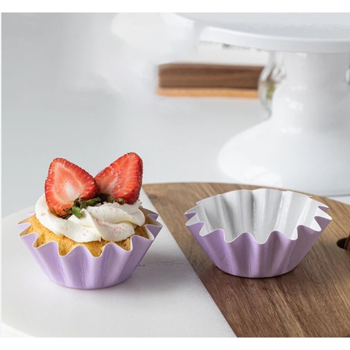50pcs Liner Flower-shaped Muffin Cupcake Cup Paper Cups Dessert ...
