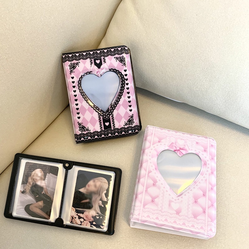 3 Inch Idol Card Album Collection Book Cartoon Cute 40 Grids Black Pink ...