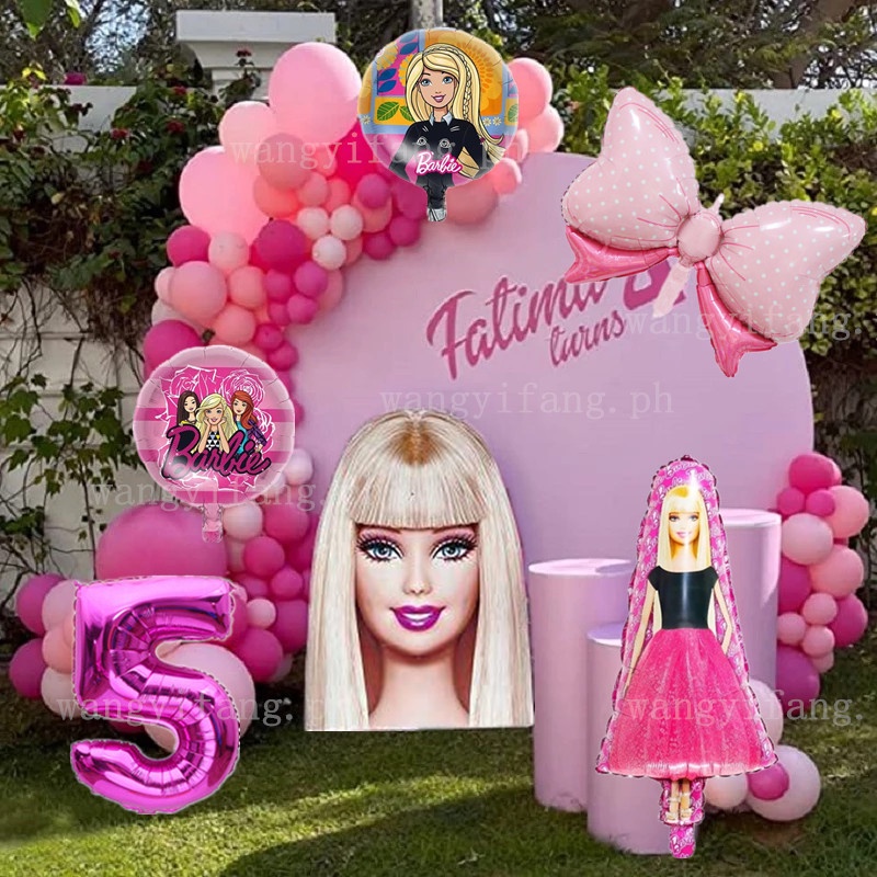 Pink Balloons Barbie Theme Latex Balloon 32inch Number Baby Shower For ...