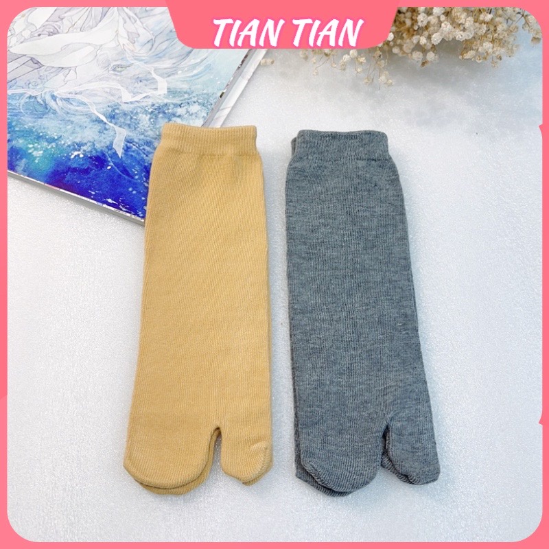TIANTIAN T115 Women's solid color two fingered socks cotton autumn and ...
