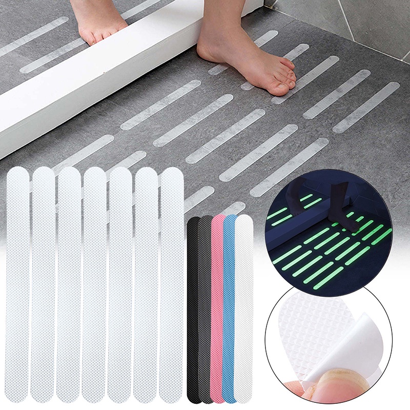 6PCS Transparent Non-slip Stickers Strip Stair Steps Bathroom Bathtub ...