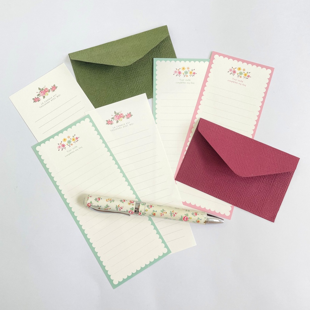 Mini Letter Writing Set from Korea – Deco Paper & 1pc Envelope – Sweet ...