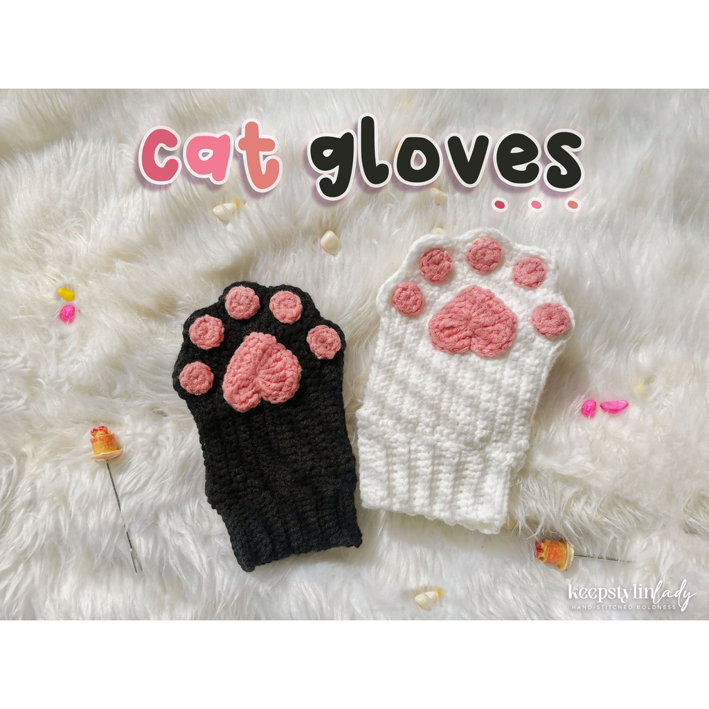 Crochet Cat Paw Gloves | keepstylinlady | Shopee Philippines