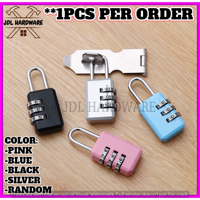 4141 1PCS Resettable 3 Digit Combination Lock Padlock for Suitcase ...