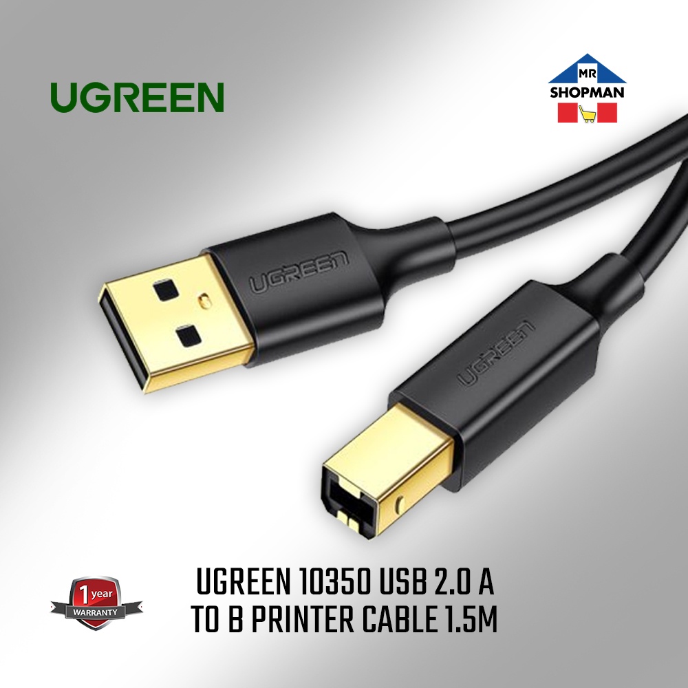 UGREEN USB A to USB B 1.5M Printer Scanner Cable USB 2.0 Model 10350 ...
