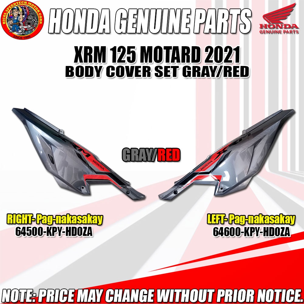 XRM 125 MOTARD 2021 BODY COVER GRAYw/RED (HPI) (GENUINE: LH- 64600-KPY ...