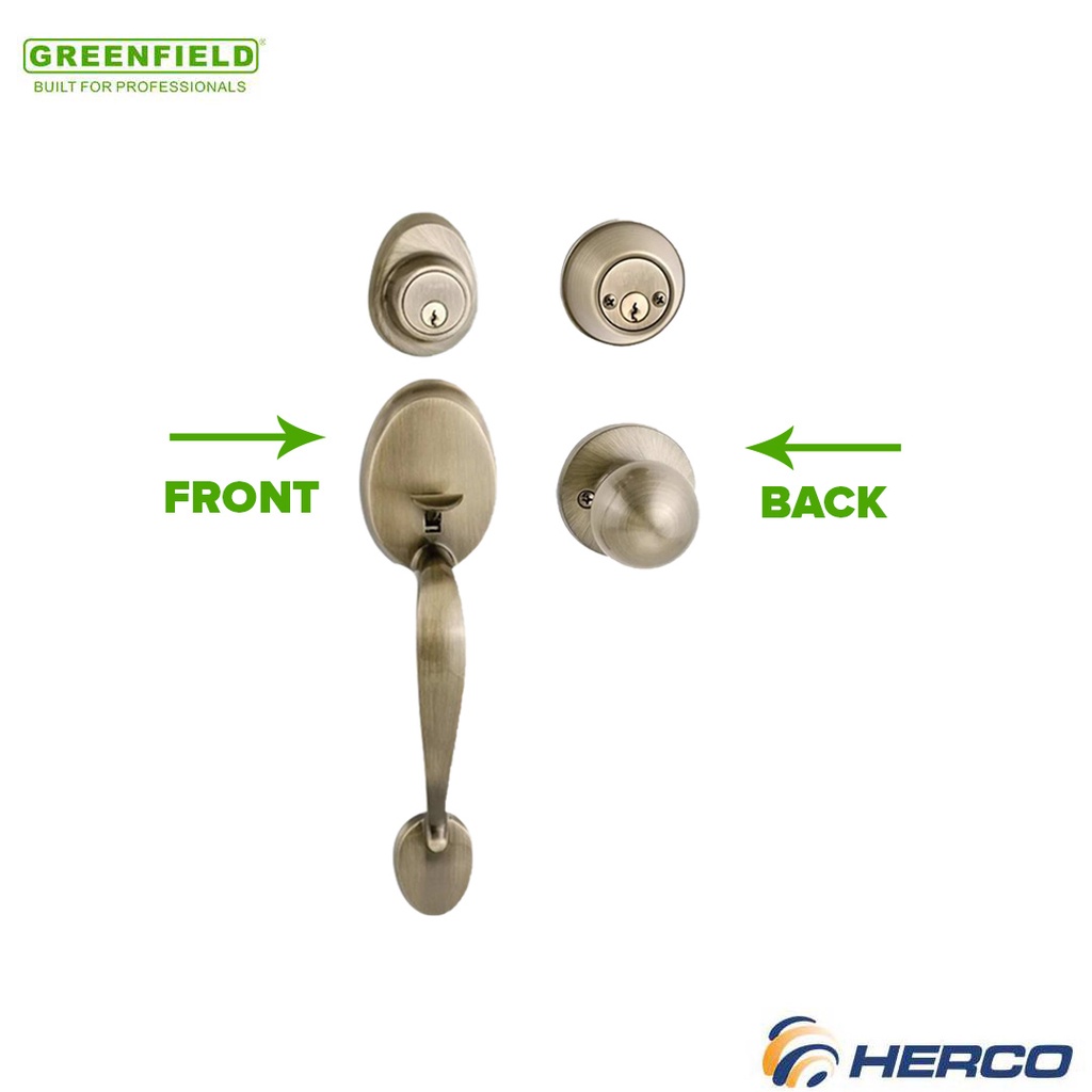 Greenfield Double Cylinder Handleset Satin Stainless Steel Finish ...