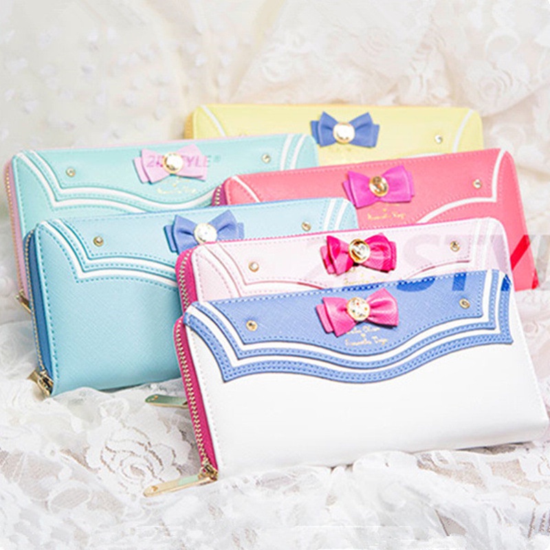 Sailor Moon Wallet Girl Cute Small Wallet Delicate Bow Kawaii Wallet ...