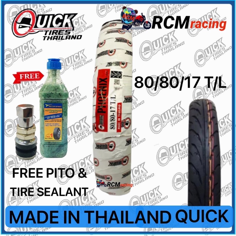 QUICK TIRE FREE TIRE SEALANT & PITO PHOENIX TUBELESS By 17 70/80/17 80 ...