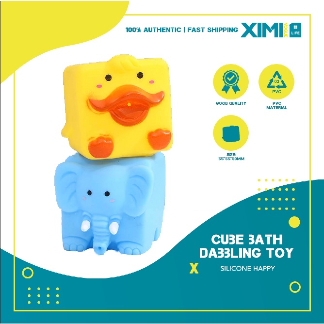 XIMI Vogue TL934 Silicone Happy Cube Bath Dabbling Toy - Animal Design ...