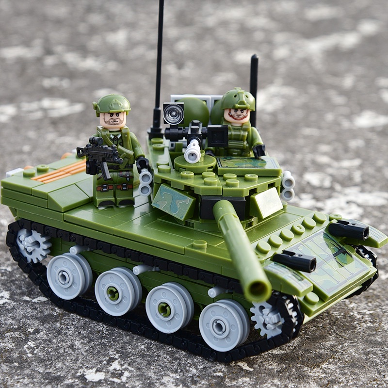 Military Panzer Tank Vehicle Model Building Blocks WW2 Army Weapon ...