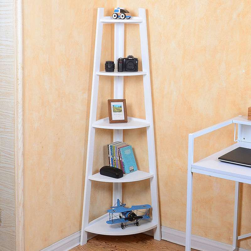 "5 Tier Korean Corner Ladder Shelf Wall bookcase Corner photo stand ...