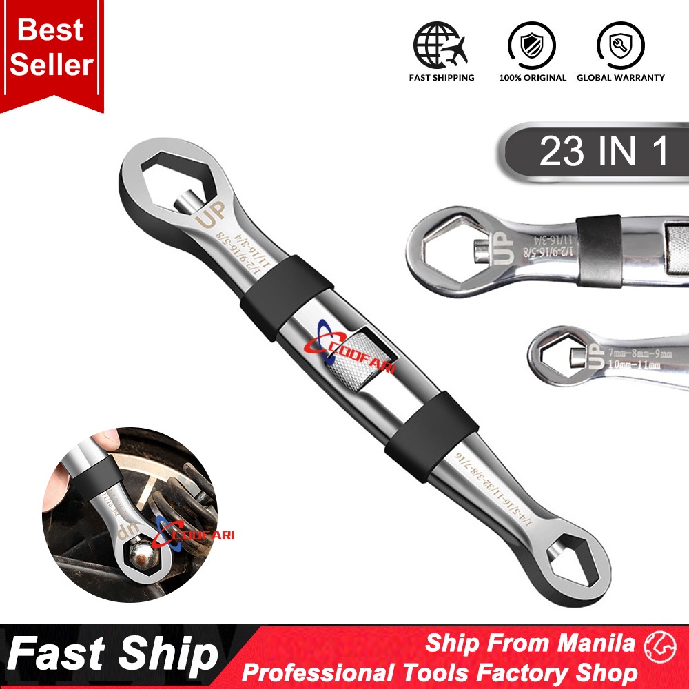 Universal Wrench 23 In 1 Wrench Set Ratchets Adjustable Spanner 7-19mm ...