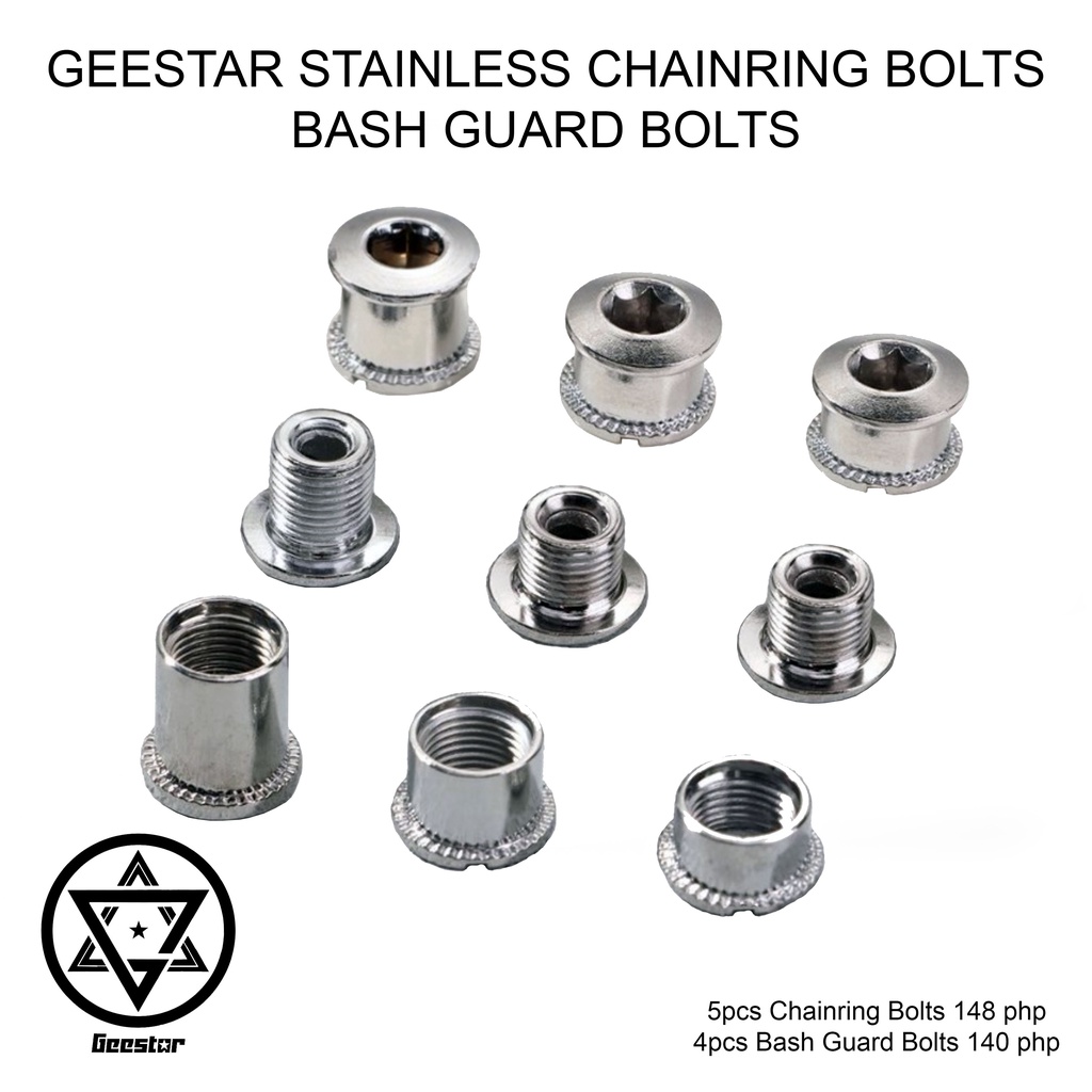 Geestar Chainring Bolts Stainless Nuts Screw M8 Single Double Speed ...