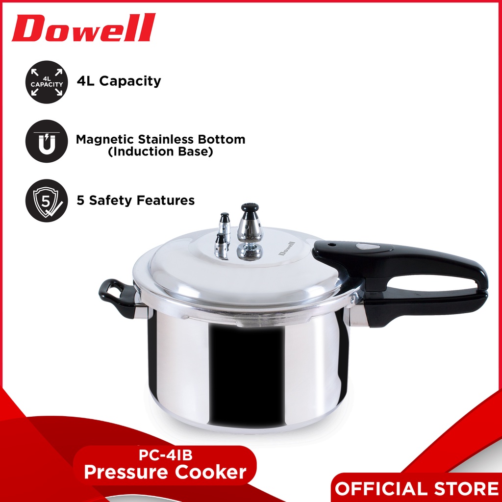 Dowell PC-4IB 4L Capacity Induction Based Pressure Cooker | Shopee ...
