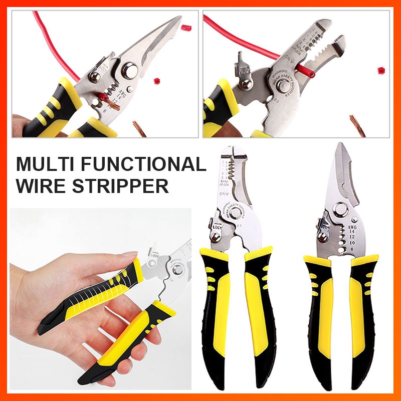 Professional 5 in 1 Electrician Wire Tool Cable Wire Stripper Cutter ...