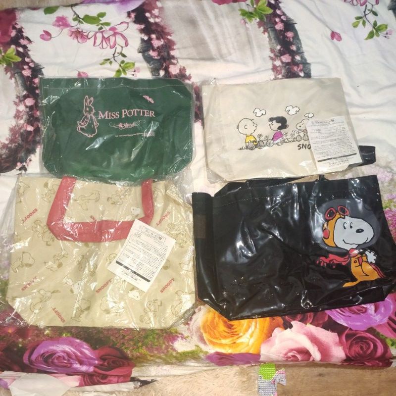 snoopy miss potter canvas nylon/plastic shoulder bag or hand bag ...