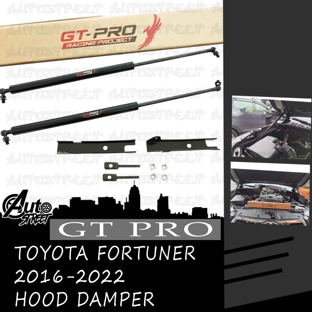 Toyota Fortuner 2016-2022 GT-Pro Hood Damper Shock Kit (Black) | Shopee ...