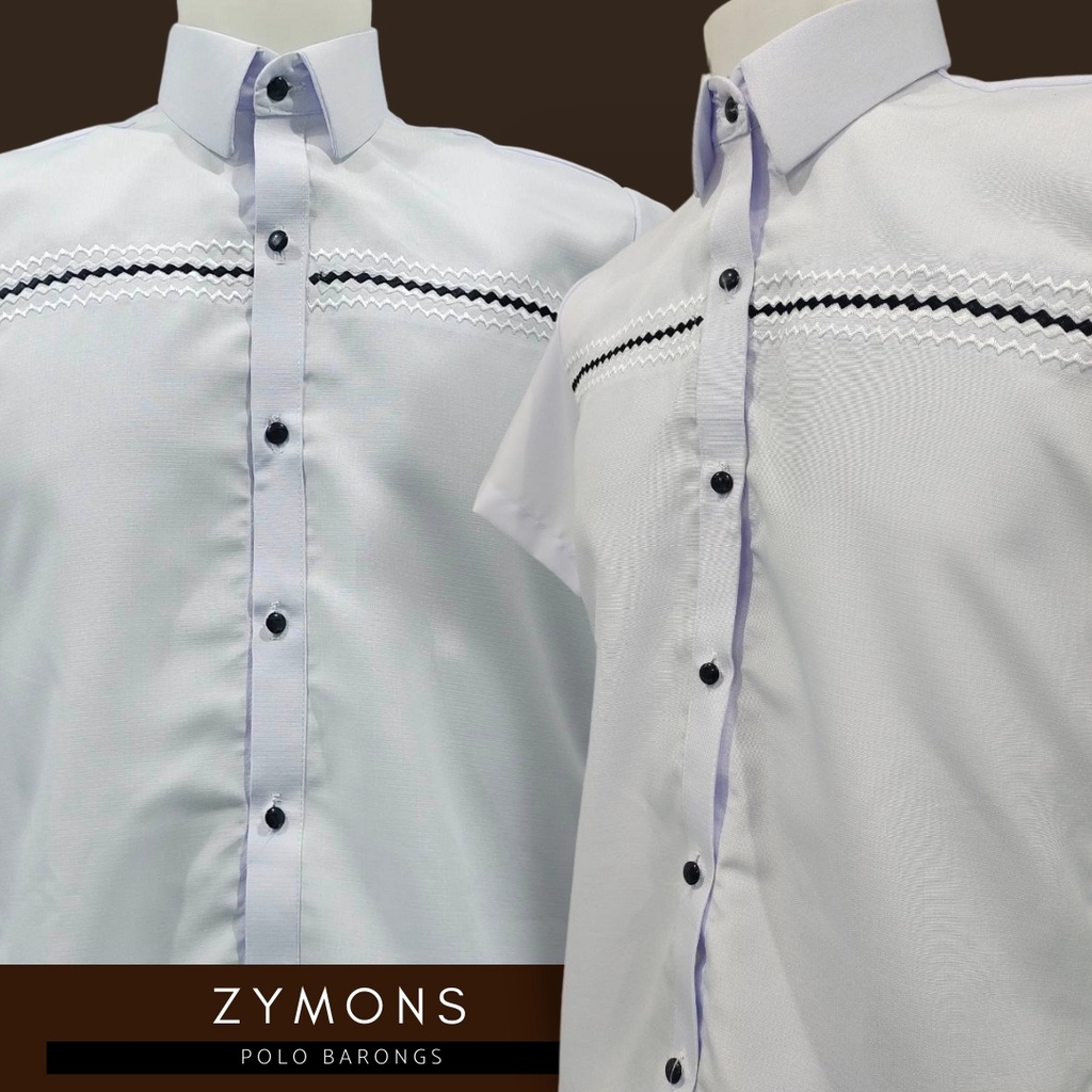 OFFICE and CHURCH POLO BARONG BLACK AND WHITE HORIZONTAL | Shopee ...