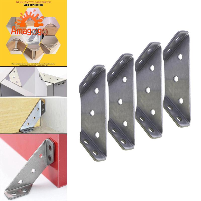 [Wishshopeyas] 4x Stainless Steel Corner Joint Fastener Furniture ...