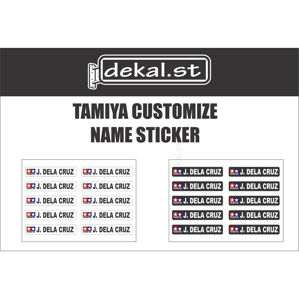 TAMIYA customize name sticker | Shopee Philippines