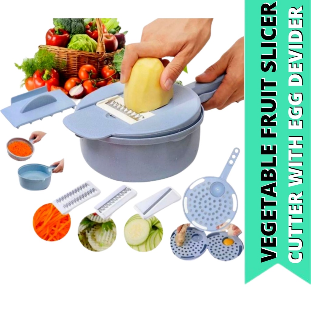 Multifunction Vegetable Fruit Slicer Cutter with Egg Divider Grater Chopper Kitchen Grater ...