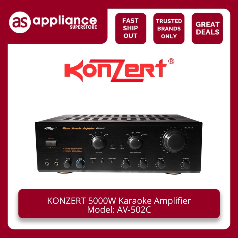 KONZERT 5000W Karaoke Amplifier with AB Speaker & Surround Center AV-502C | Shopee Philippines