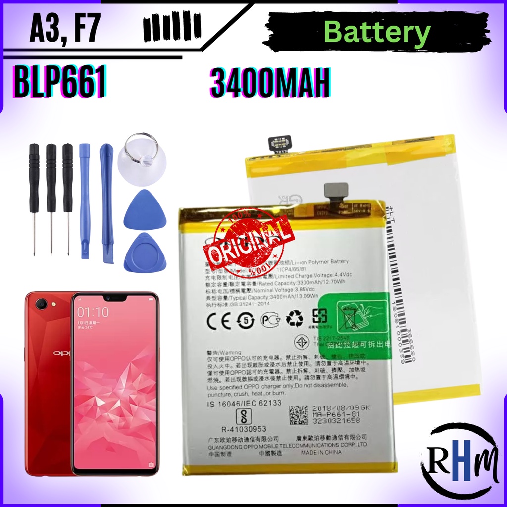 A3, F7 Battery, Model: BLP661 (3400mAh) Original High Quality Li-ion ...