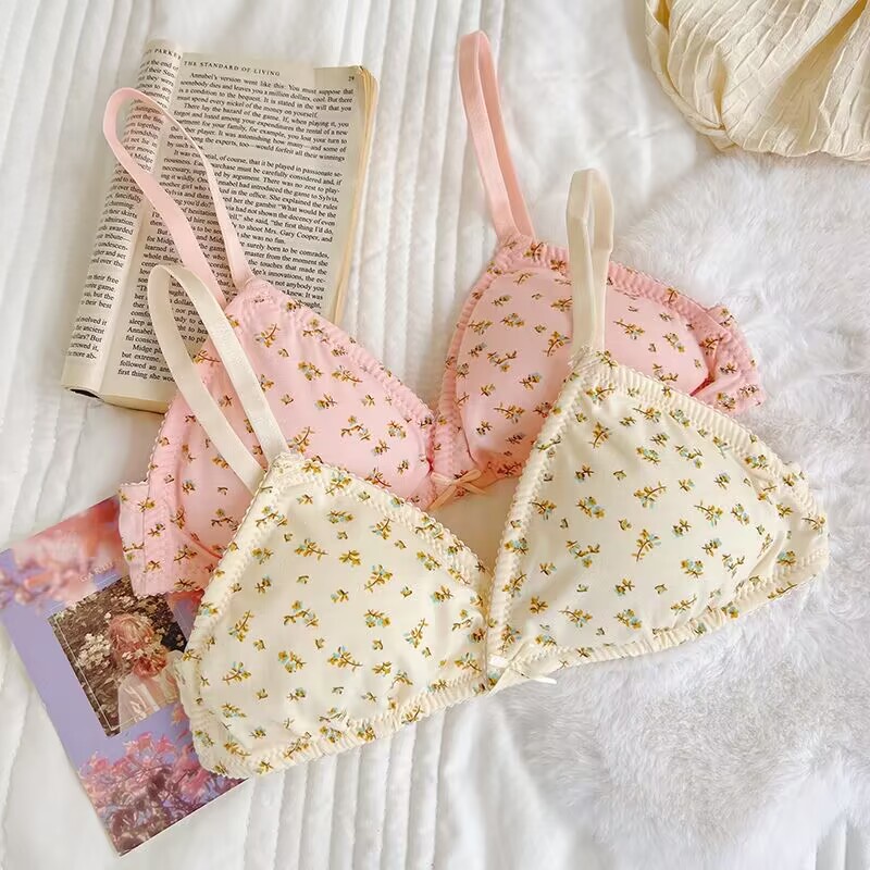 French Triangle Cup Women Seamless Wireless Soft Women's Bra ...