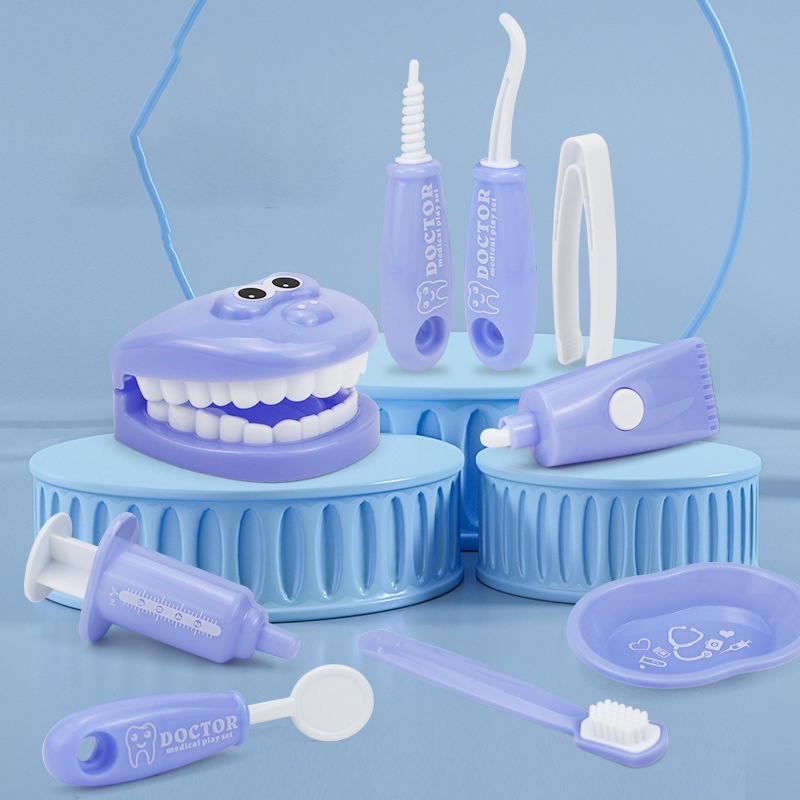 9Pcs Kids Pretend Play Simulation Dentist Check Teeth Model Set Medical ...