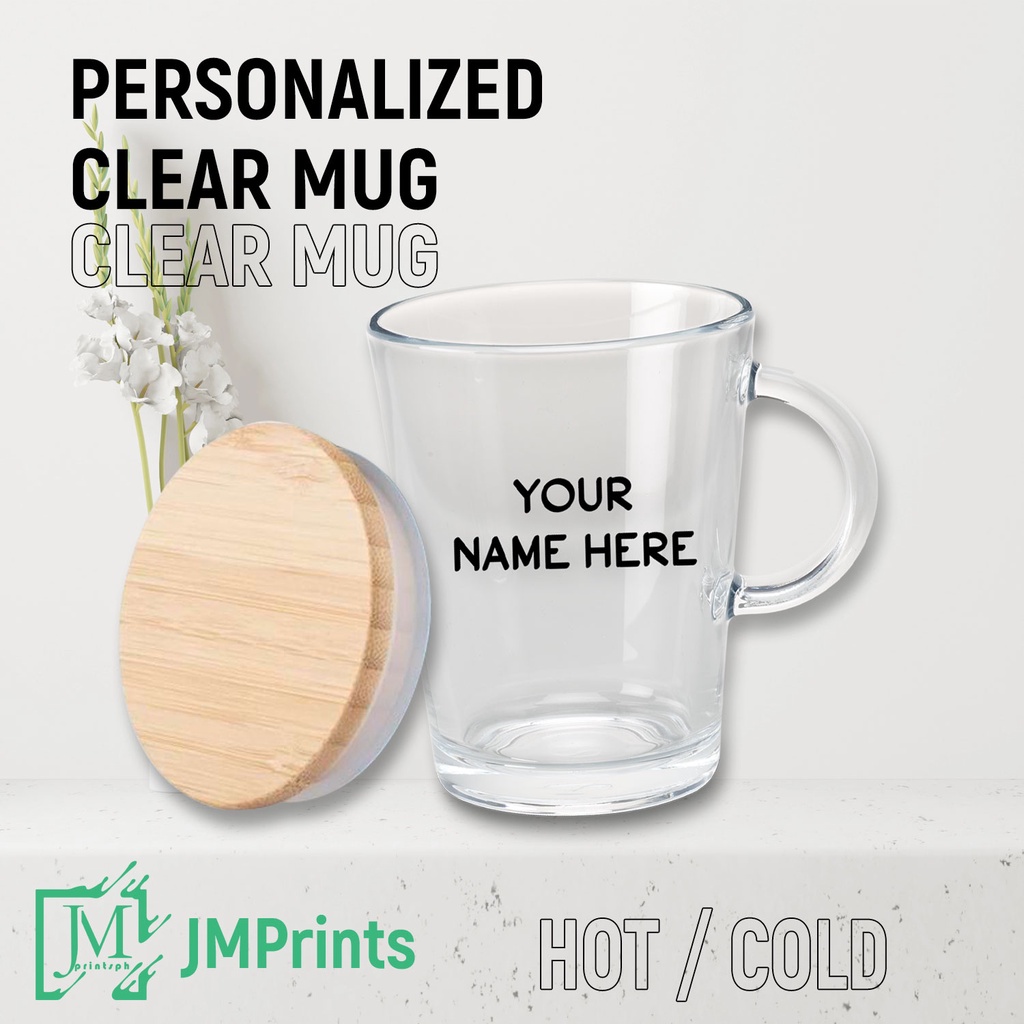 Personalized Hot and Cold Clear Mug / Bamboo Lid | Shopee Philippines