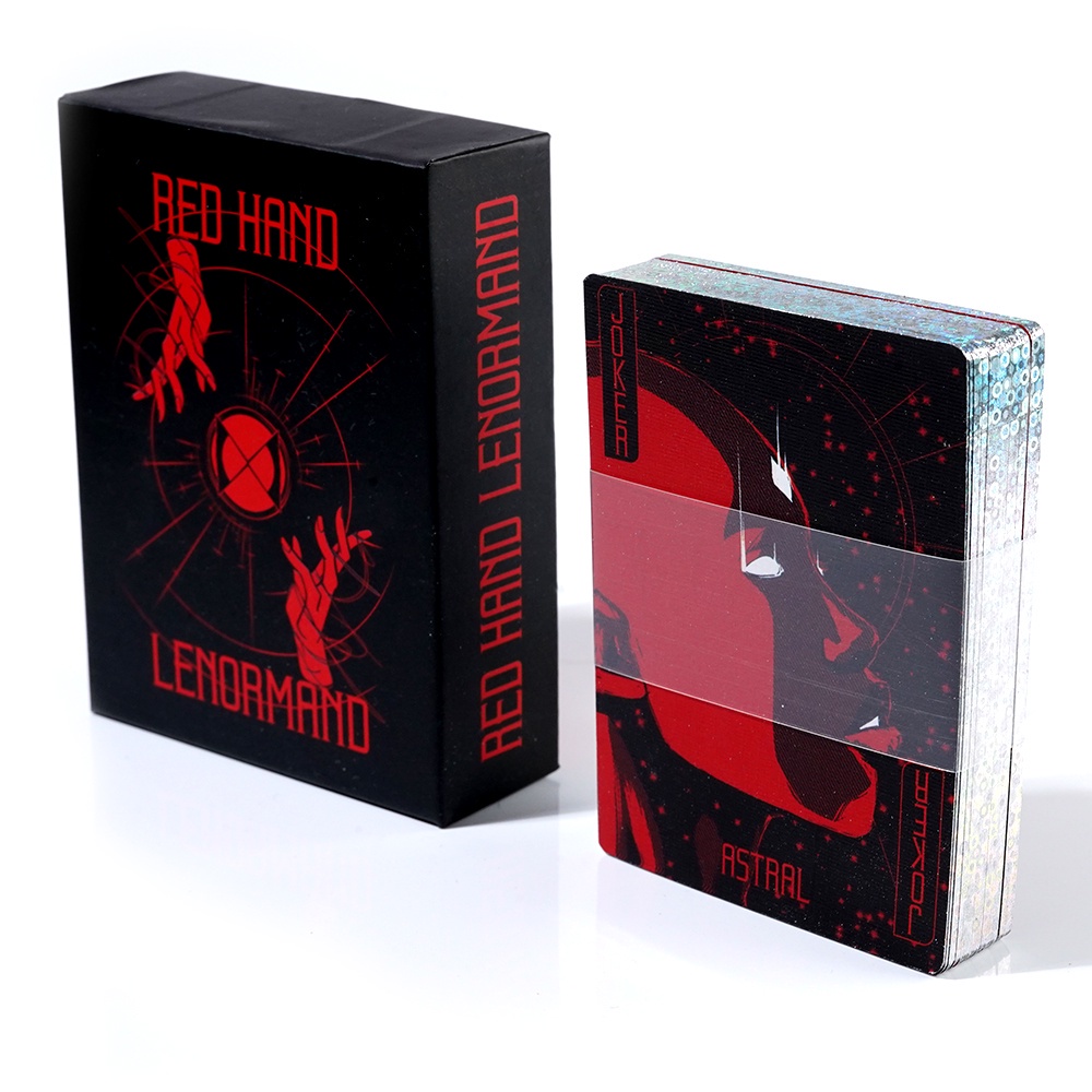 Red Hand Lenormand Tarot Deck Origin Size Tarot Cards with Guide Book ...