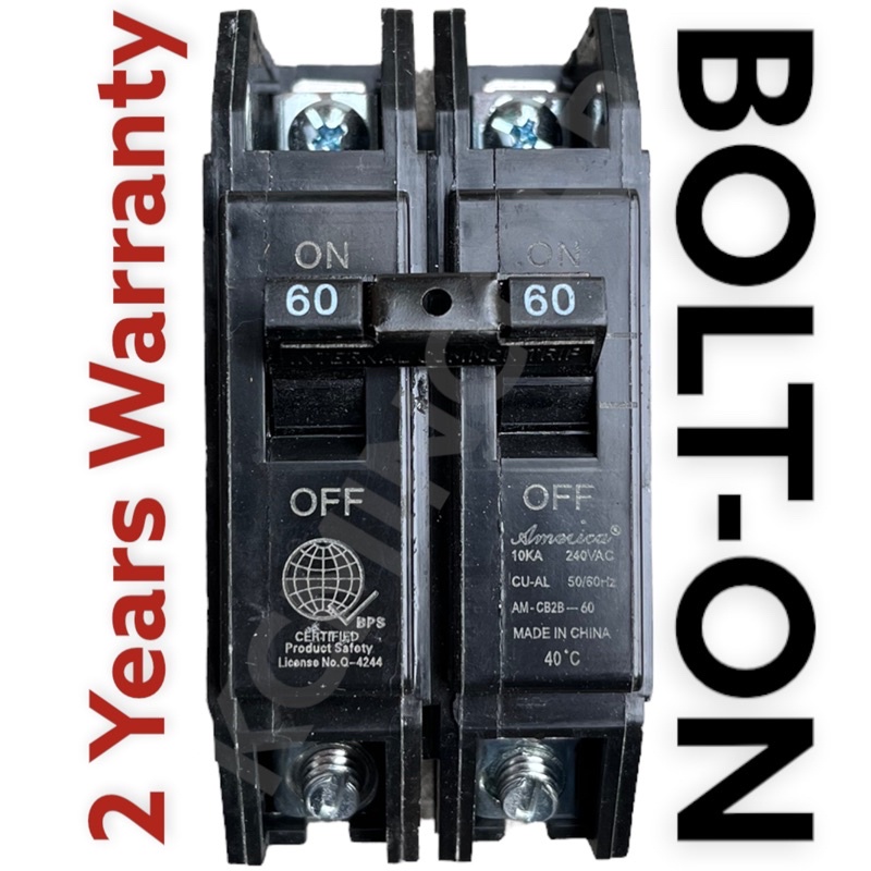 America BOLT-ON Circuit Breaker 15, 20, 30, 40, 60, 100amp Bolt-on Type ...