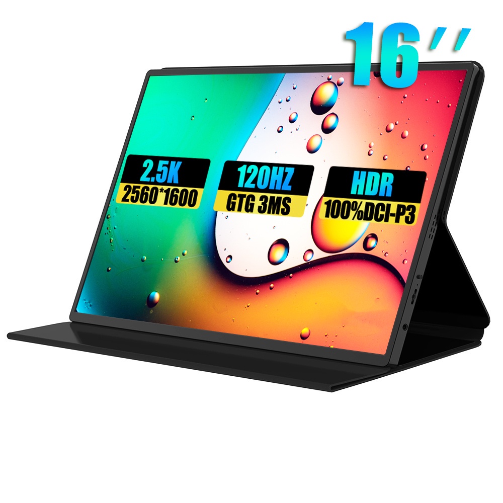 16 Inch 2.5K 120Hz Portable Monitor 2560*1600 16:10 100%sRGB 480Cd/m² ...