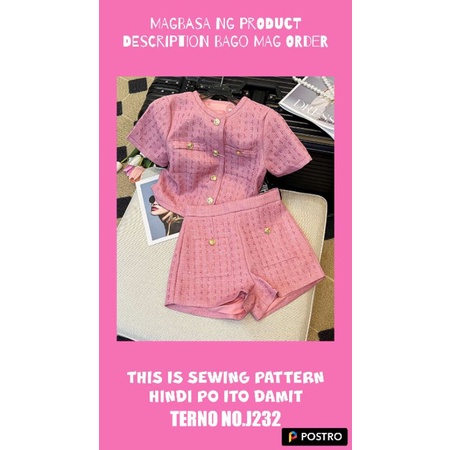 M&C HANDMADE SEWING PATTERN TERNO NO.J232 | Shopee Philippines