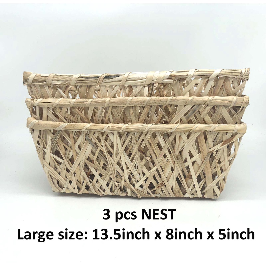 Tapered Rectangular Abaca Basket (3pcs) | Shopee Philippines